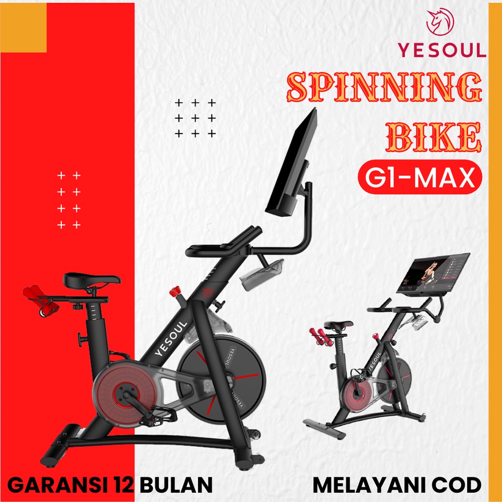 Jual Alat Fitness Sepeda Statis Spinning Bike Yesoul G1 Max + LCD 32 Inch | Shopee Indonesia