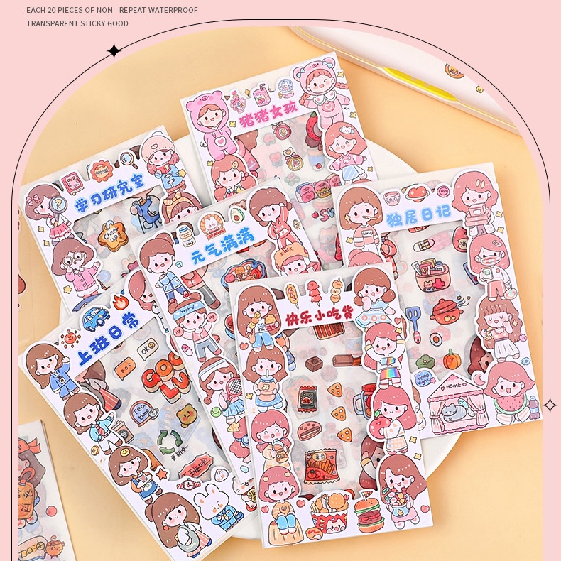 Jual STICKER MOTIF LUCU ANAK PEREMPUAN / STICKER TEMPEL / STICKER HIAS ...