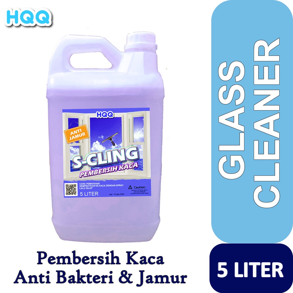 Jual HQQ S-CLING CAIRAN PEMBERSIH KACA GLASS CLEANER ANTI JAMUR & BAKTERI - 5 LITER | Shopee ...