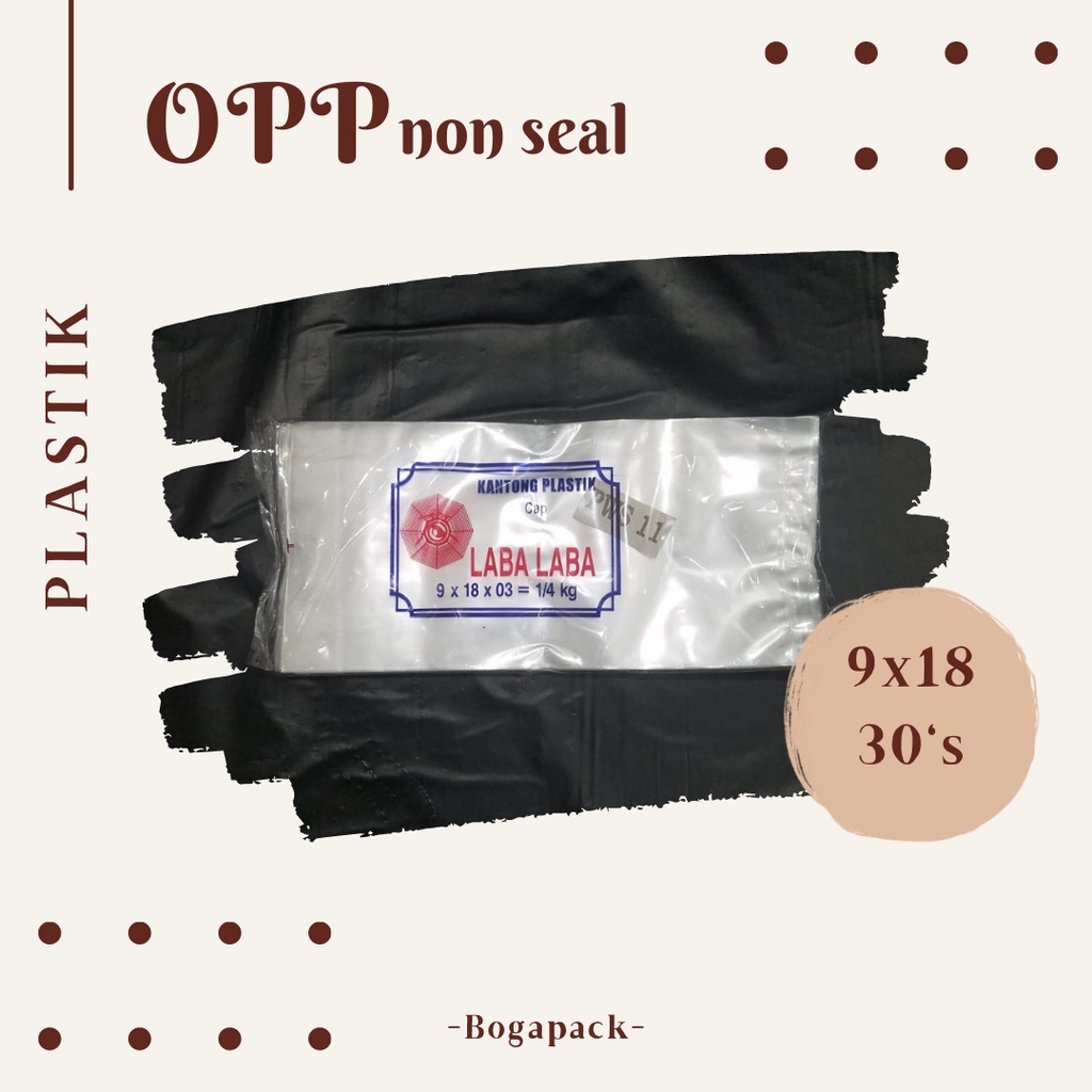 Jual Plastik OPP Non Seal 9x18cm 30's 1/4kg isi 100pcs / Plastik OPP 1 ...