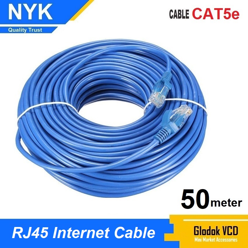 Jual NYK Kabel Lan UTP Cat5e 50m RJ45 Internet Ethernet Cable | Shopee ...