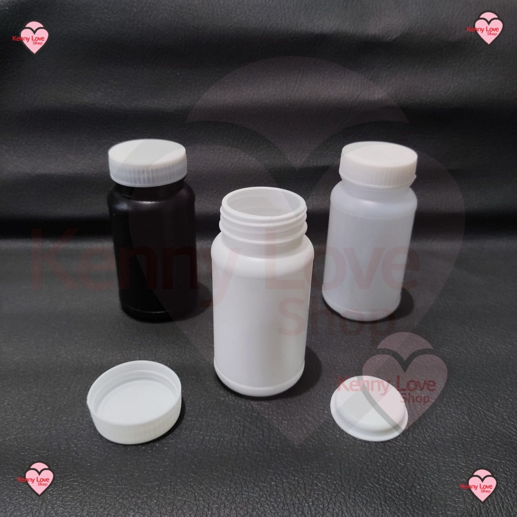 Jual Botol Obat HDPE 60 80 Kapsul Wadah lem Plastik Bulat Putih Hitam ...