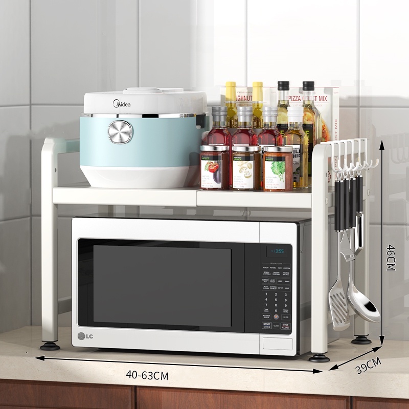 Jual Stainless Steel Microwave Oven Rack Adjustment Kitchen Rack ...