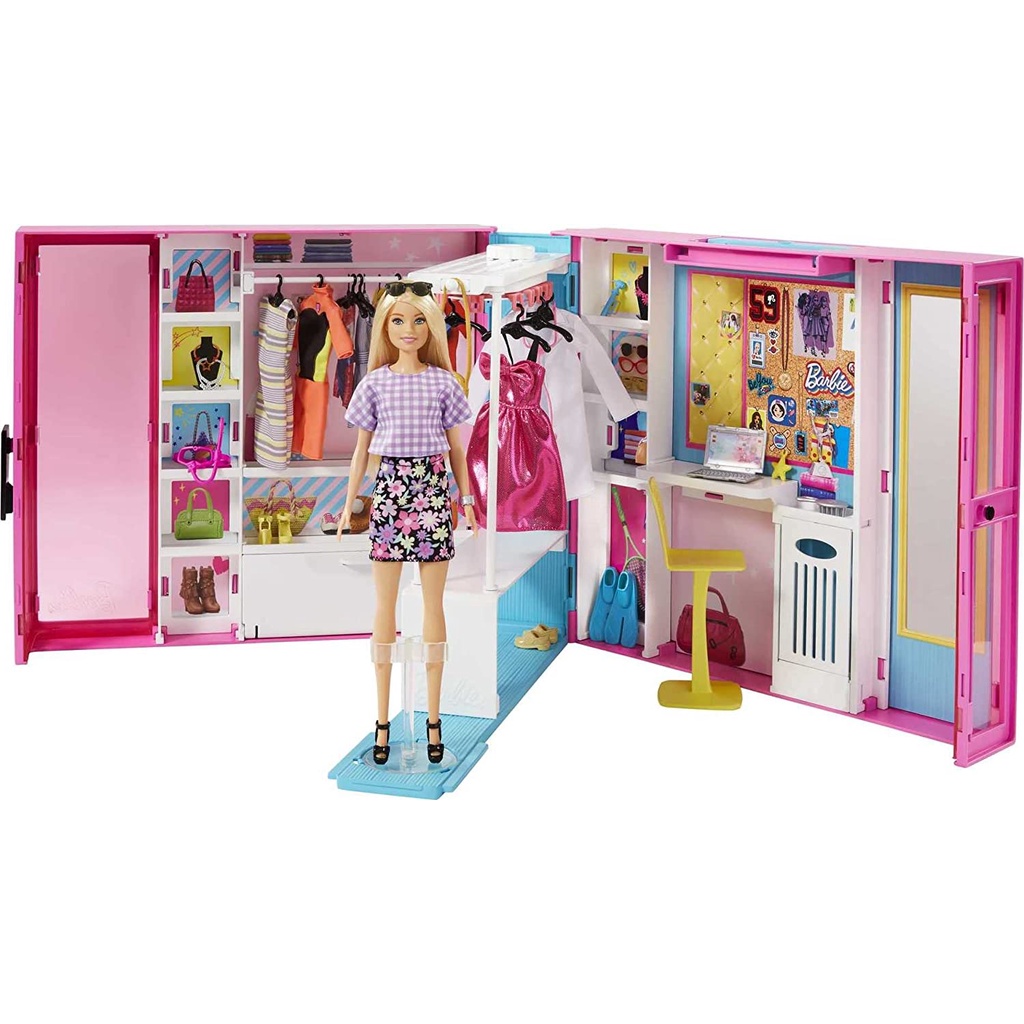 Jual Barbie Dream Closet with Blonde Barbie Doll 25+ Pieces | Shopee ...