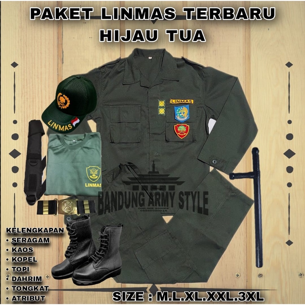 Jual SERAGAM LINNMAS / PAKAIAN LINMAS / LINMAS HIJAU / LINMAS ABU ...
