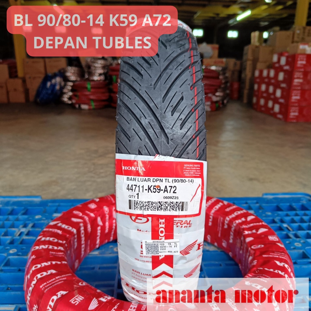 Jual 010225 ANANTA BAN LUAR 90/80-14 K59 A72 VARIO 150 DEPAN FEDERAL ...