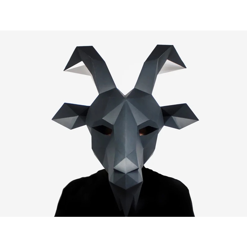 Jual Papercraft Topeng Kambing Goat Mask Premium 3D Unik Hiasan Meja ...