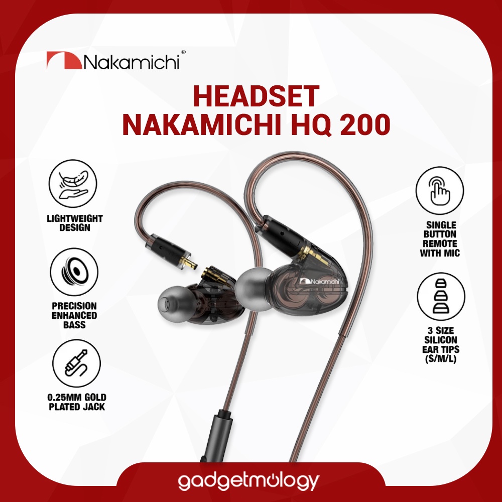 Jual Nakamichi HQ 200 Headset Dual Dynamic Driver In Ear Monitor Wired ...