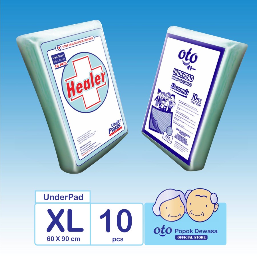 Jual OTO / HEALER UNDERPAD PERLAK SEKALI PAKAI 60X90 / 60x60 ISI 10 PCS ...