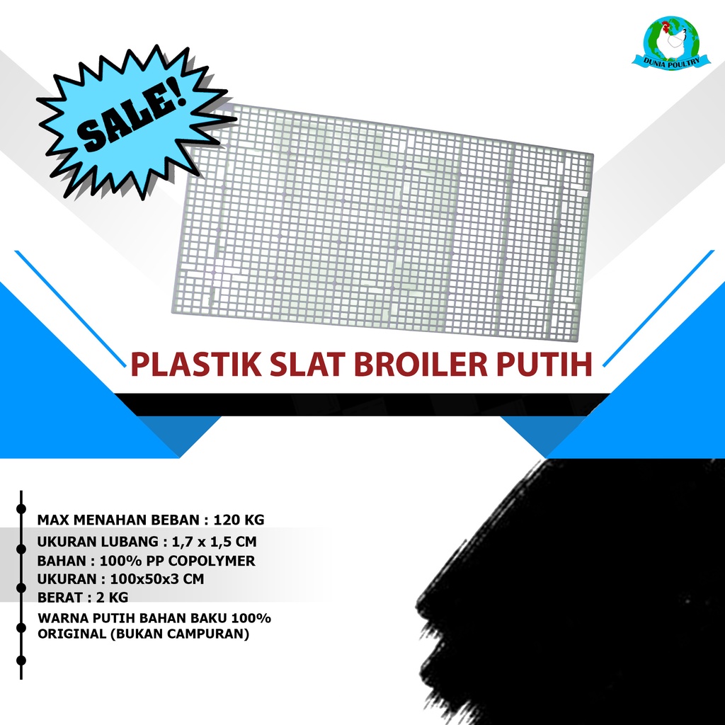 Jual Alas Pijakan Kandang Ayam Broiler Plastik Slat Warna Putih Tanpa Kak | Shopee Indonesia