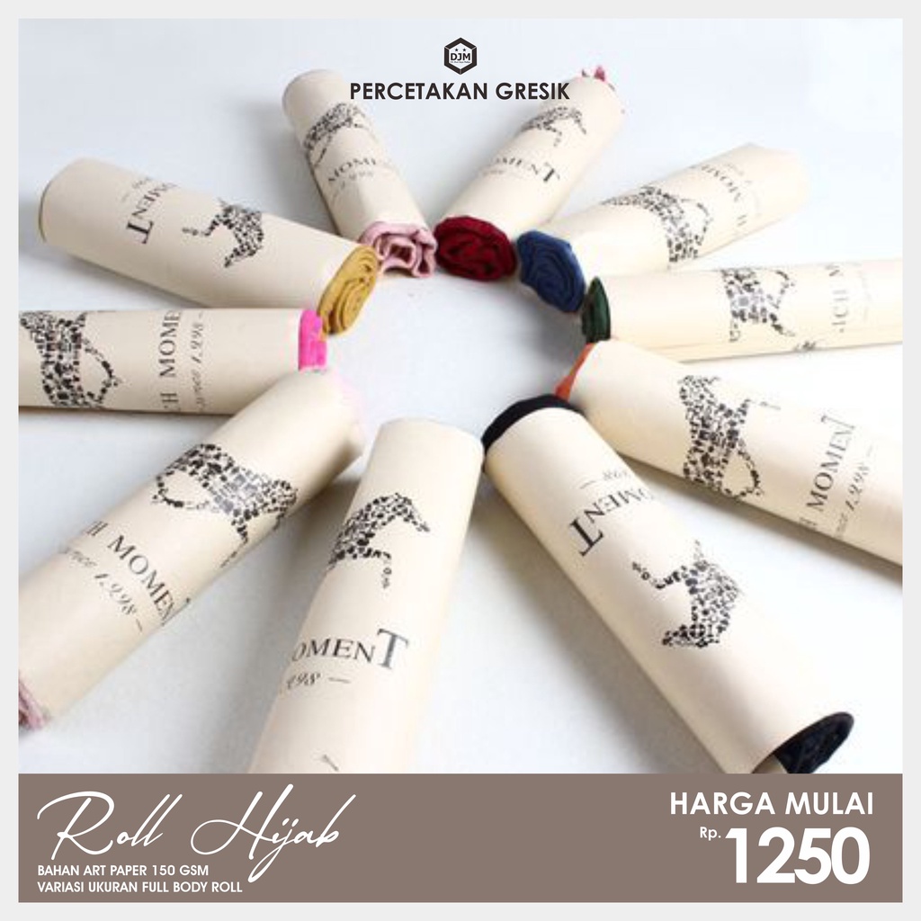 Jual Cetak Label Hijab Roll Hijab Packaging Hijab Custom Desain Bahan ...