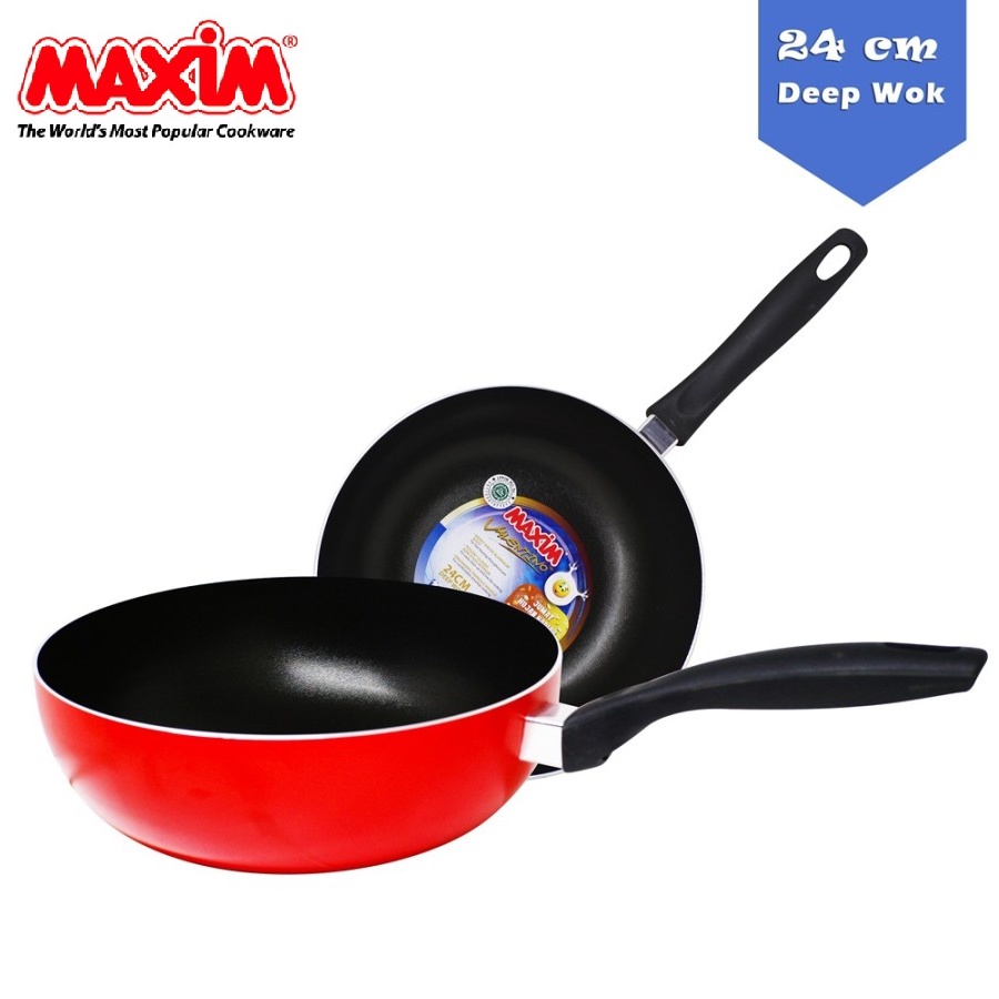 Jual Maxim Valentino Deep Wok 24 CM Panci Goreng Teflon Anti Lengket ...