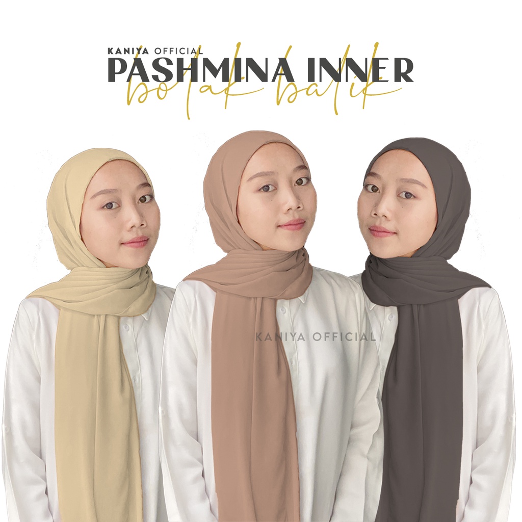 Jual KANIYA - Pashmina Inner 2 in 1 Bolak Balik 180 cm X 75 cm | Shopee ...