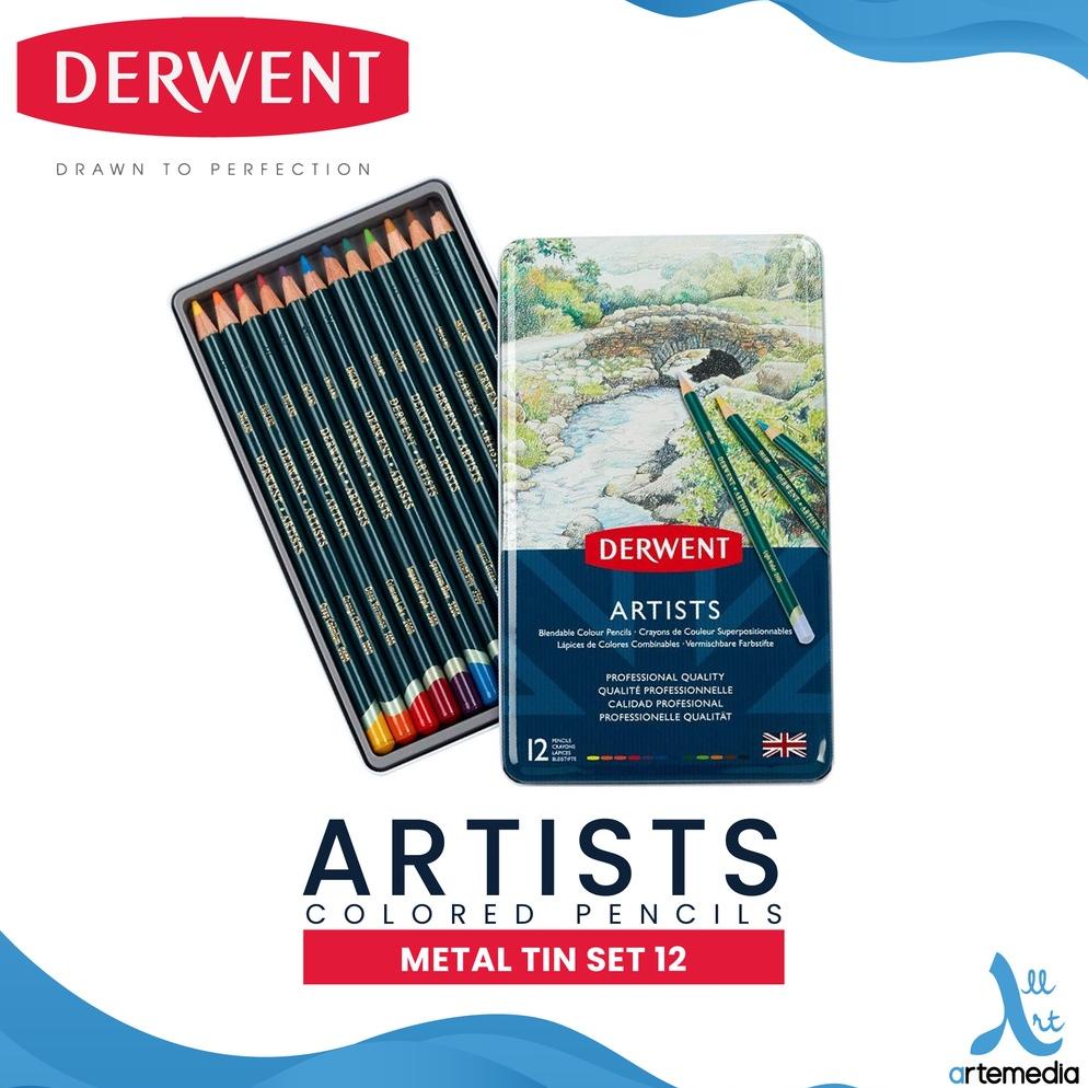 Jual Pensil Warna Derwent Artists 12 Pencil Color Metal Tin Set | Shopee Indonesia