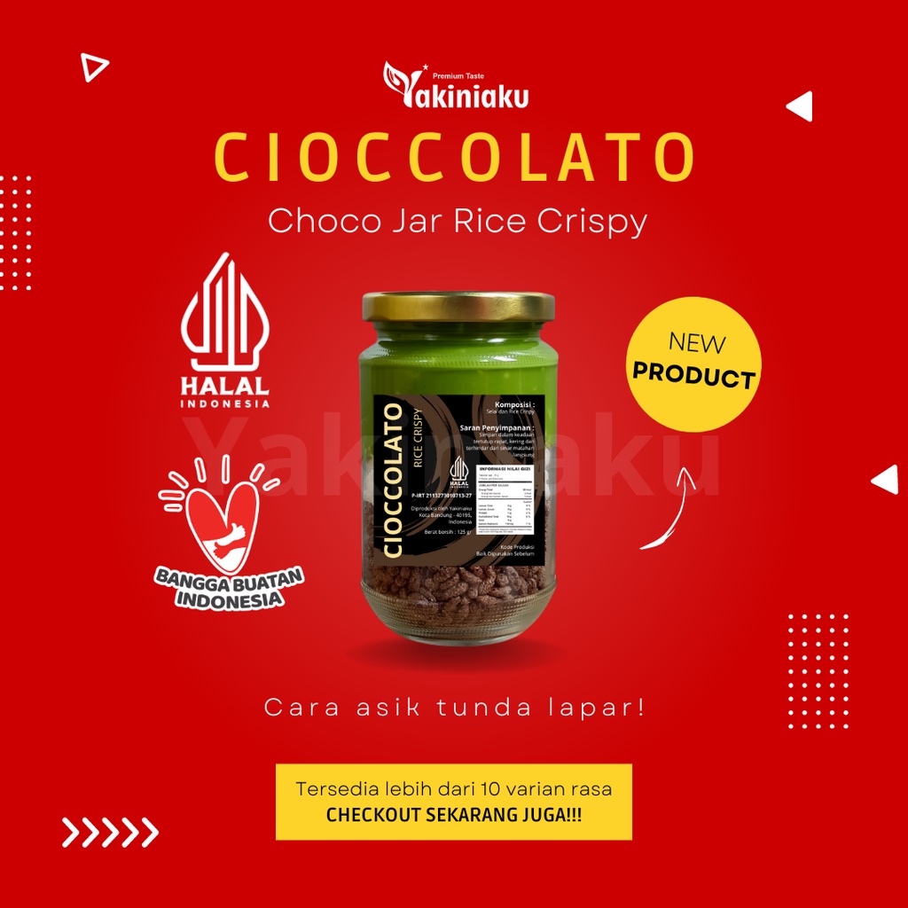Jual Premium Large Size Mix Choco Jar Glass Cioccolato Rice Crispy ...