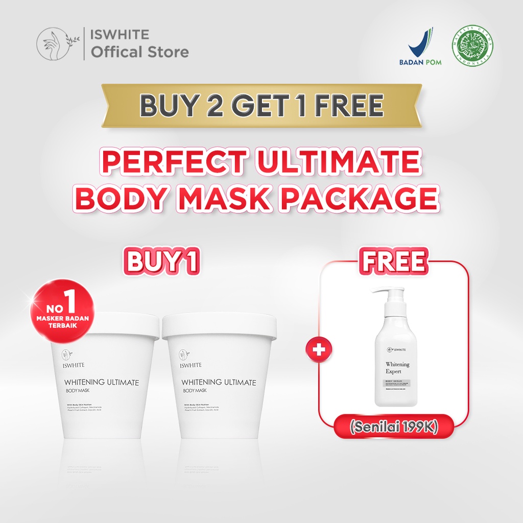 Jual [BUY 2 GET 1 FREE] ISWHITE Ultimate Body Mask | Masker Badan ...