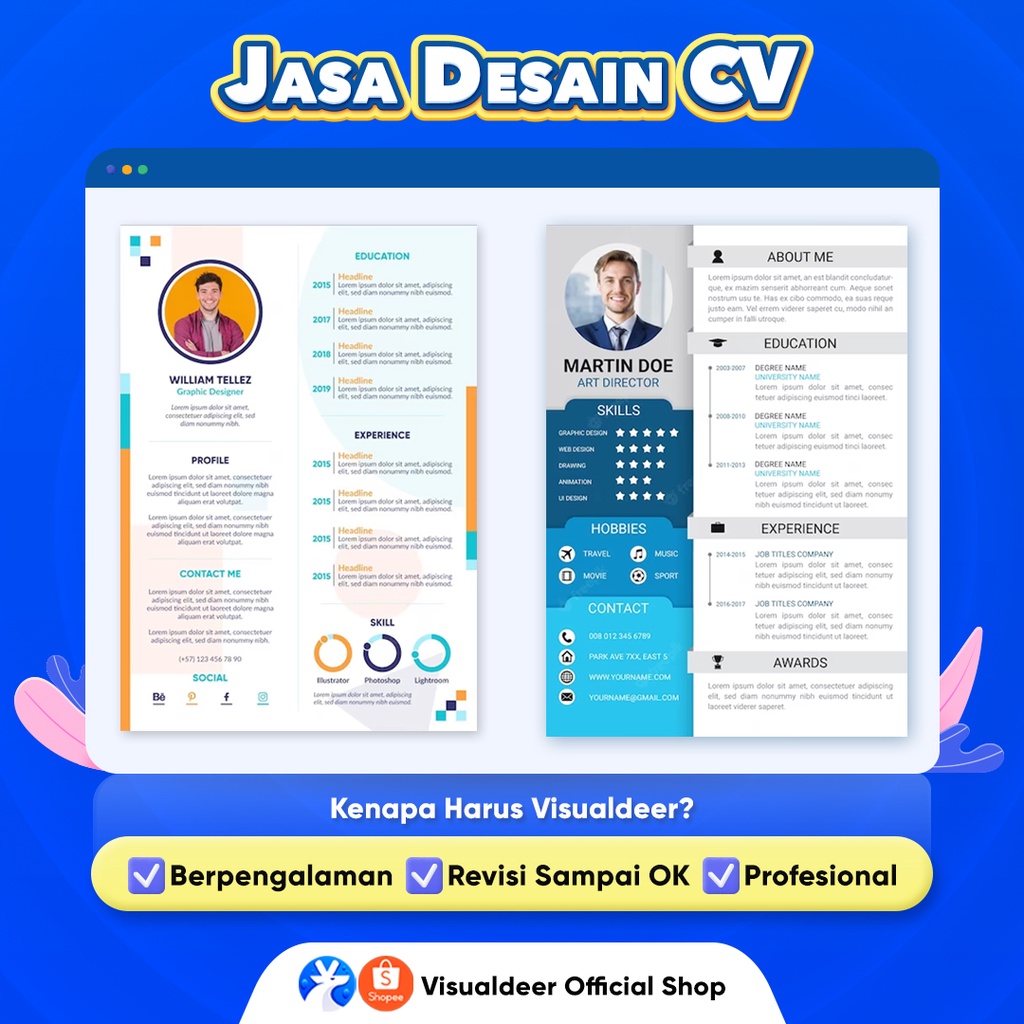 Jual Jasa Desain CV / Curriculum Vitae Berkualitas, Template & Custom | Shopee Indonesia