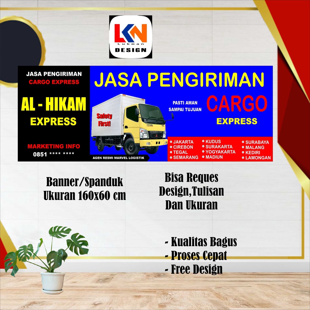 Jual spanduk banner jasa pengiriman uk,160x60cm | Shopee Indonesia