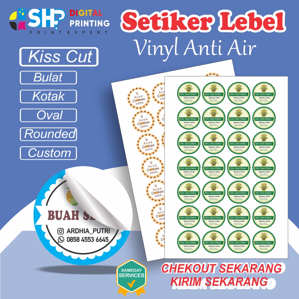 Jual CETAK STICKER VINYL A3+ / STIKER LEBEL PRODUK MAKANAN / STIKER ...
