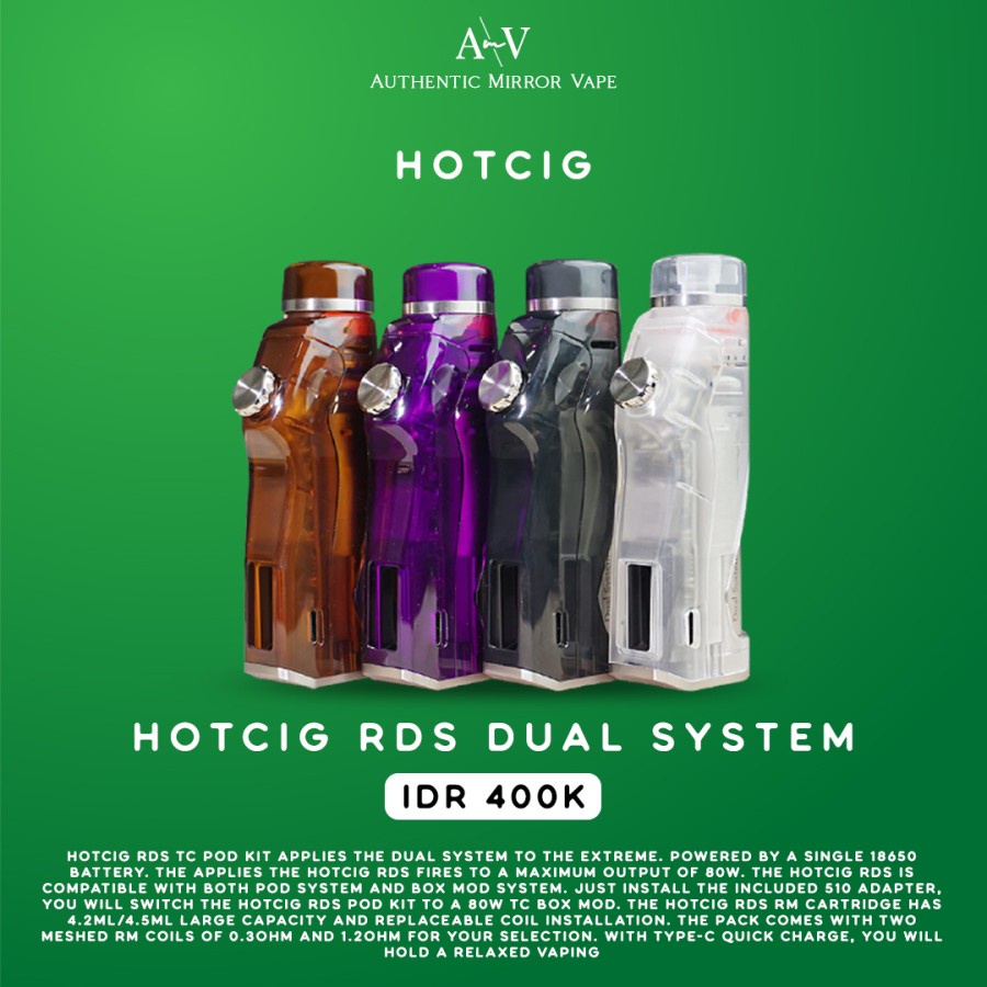 Jual Hotcig RDS Dual System 80W Pod Mod 100% Authentic by Hotcig - DR ...