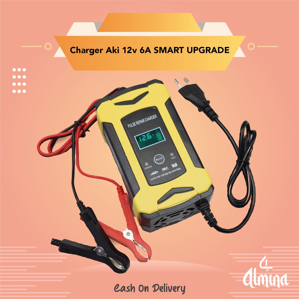Jual NewSmart Charger Aki 6A 12V Mobil Motor Cas aki INTELLIGENT ...