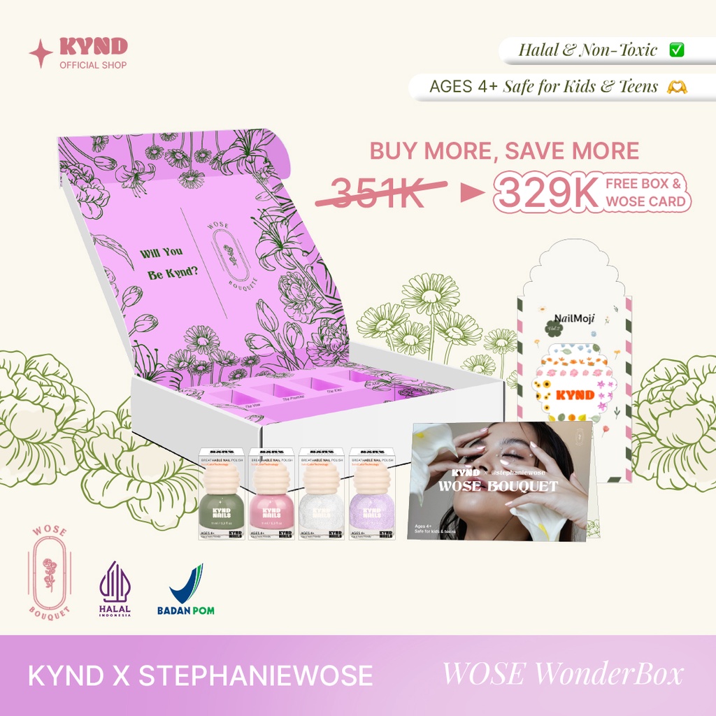 Jual KYND x STEPHANIEWOSE Wonderbox | Kids Friendly Waterbased & healthy Nail Paint | Shopee ...