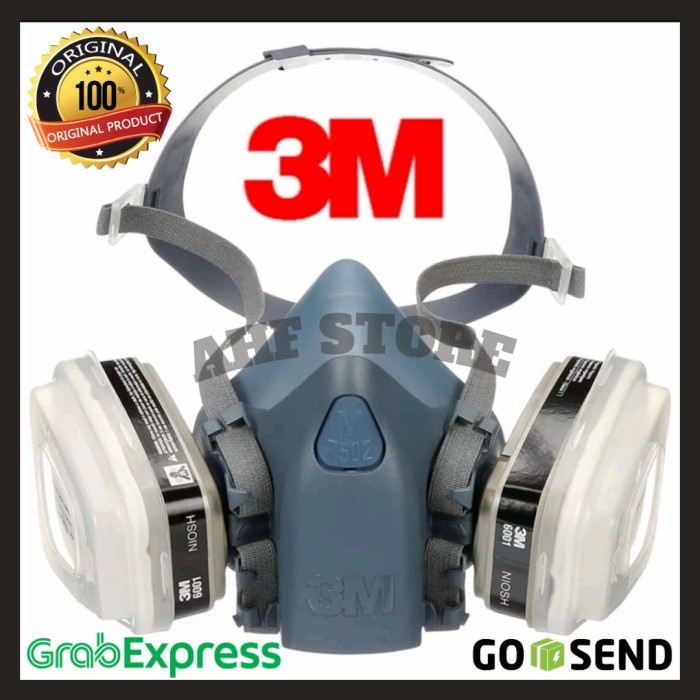 Jual Terlaris Masker Respirator 3M 7502 + 6001 Full Set Cartridge Half Face Original | Shopee ...