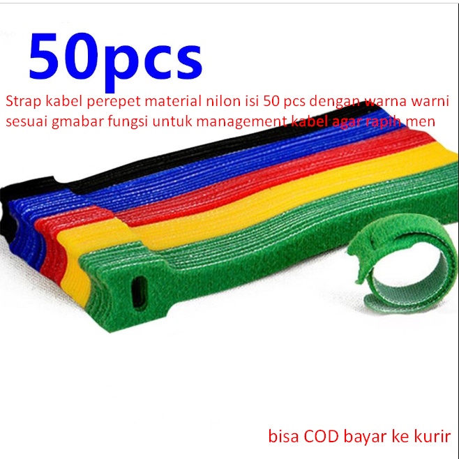 Jual Strap kabel perepet material nilon isi 50 pcs dengan warna warni ...