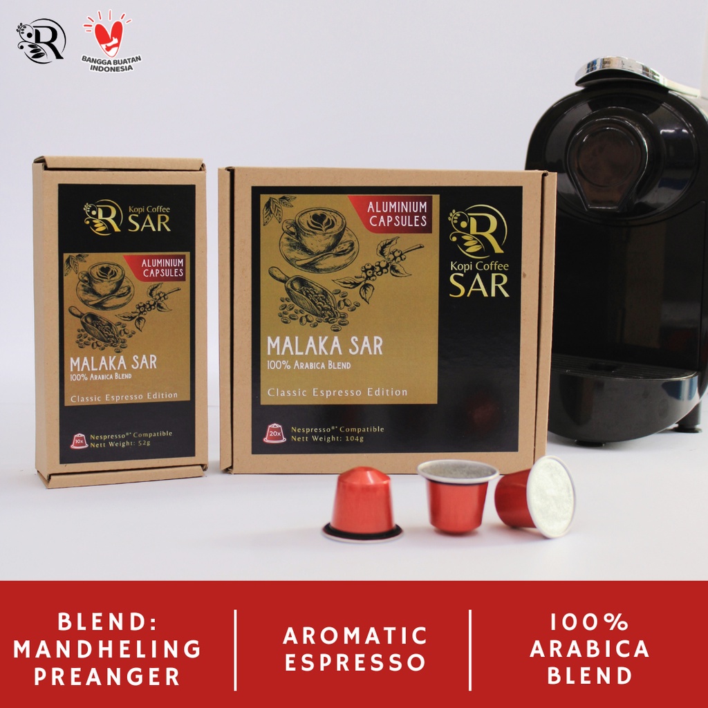Jual Malaka SAR - Full Arabica Blend Nespresso Compatible Coffee Capsules Kopi Coffee SAR Kopi ...