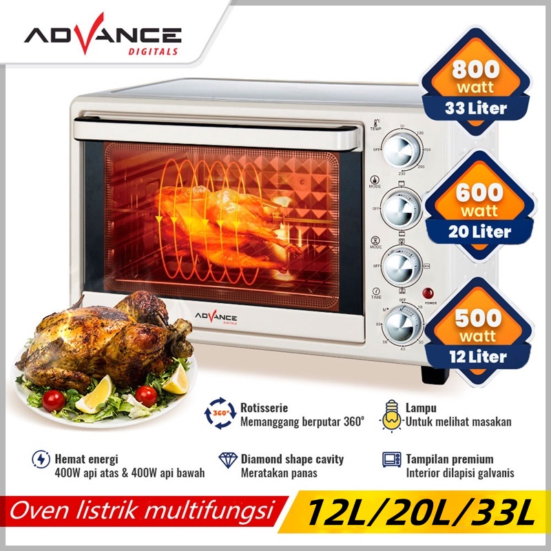 Jual [COD] Advance Oven Listrik Multifungsi 20L Oven Listrik Low Watt ...