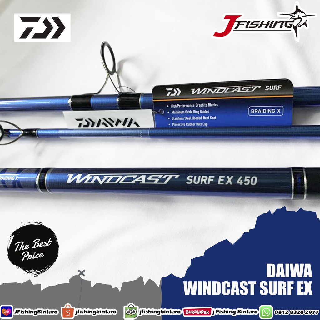 Jual DAIWA WINDCAST SURF EX 2022 450 | Wind Cast Surf Rods | Joran Pasiran | Shopee Indonesia