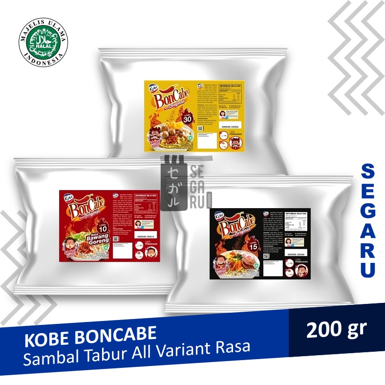 Jual KOBE BonCabe Level 10 / 15 / 30 / 50 Chili Sambal Tabur | Shopee ...