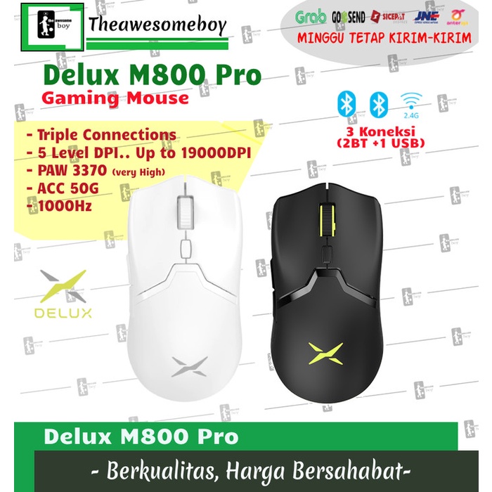 Jual Moga Delux M800 Gaming Mouse 2.4G Wireless / Wired Rgb Light Paw3335 Sensor | Shopee Indonesia