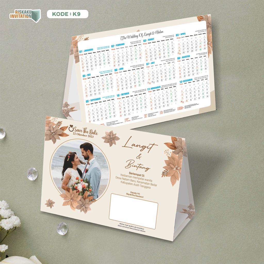 Jual Undangan Pernikahan Kalender Murah, Rustic, Foto | Shopee Indonesia