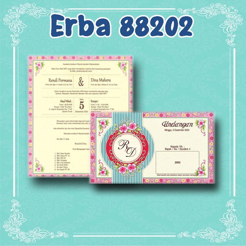 Jual Blangko Undangan Kosongan ERBA 88202 - ERBA 88202/ UNDANGAN ...