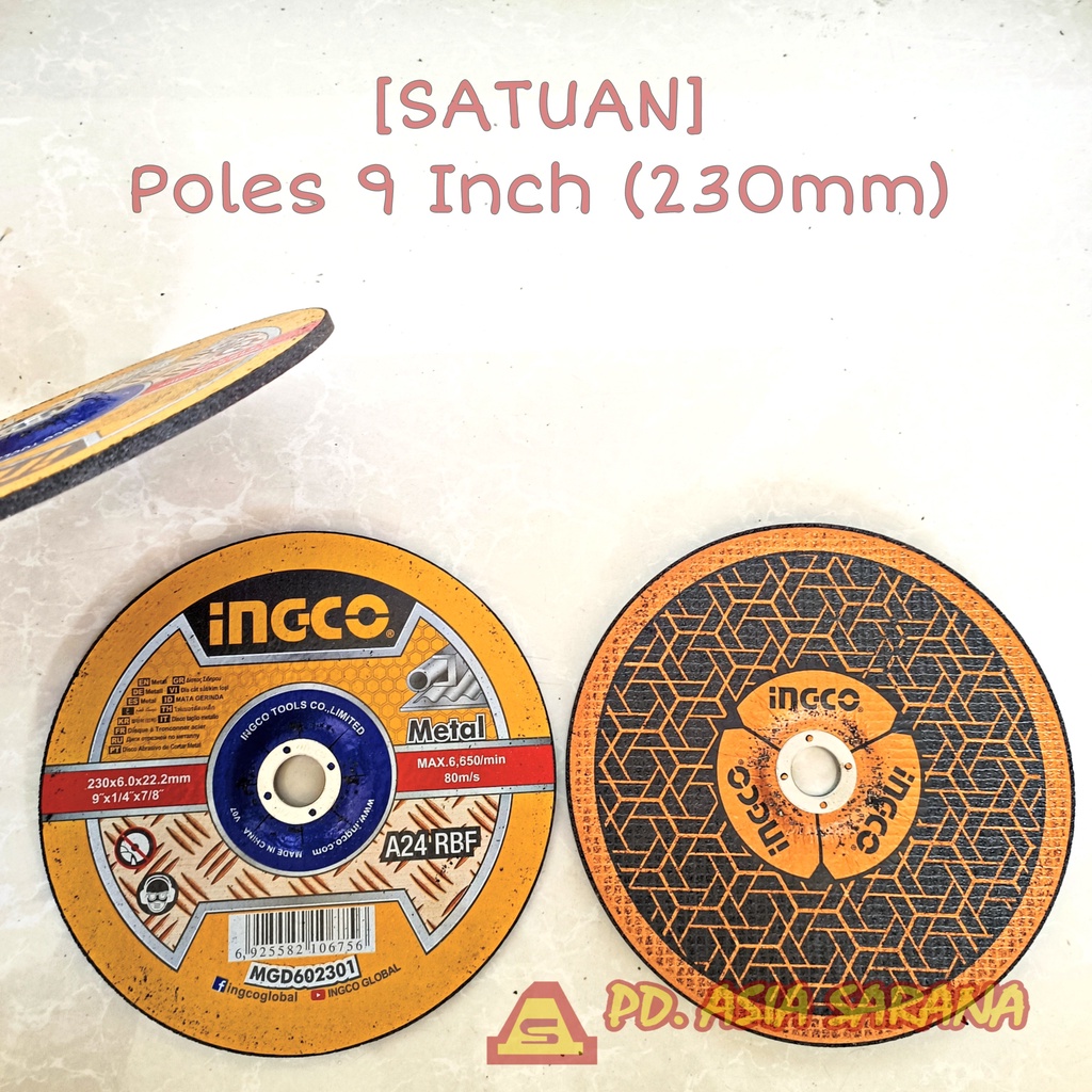 Jual Mata Batu Poles Gerinda 9" Inch INGCO MGD602301 Asah Grinding Disc ...