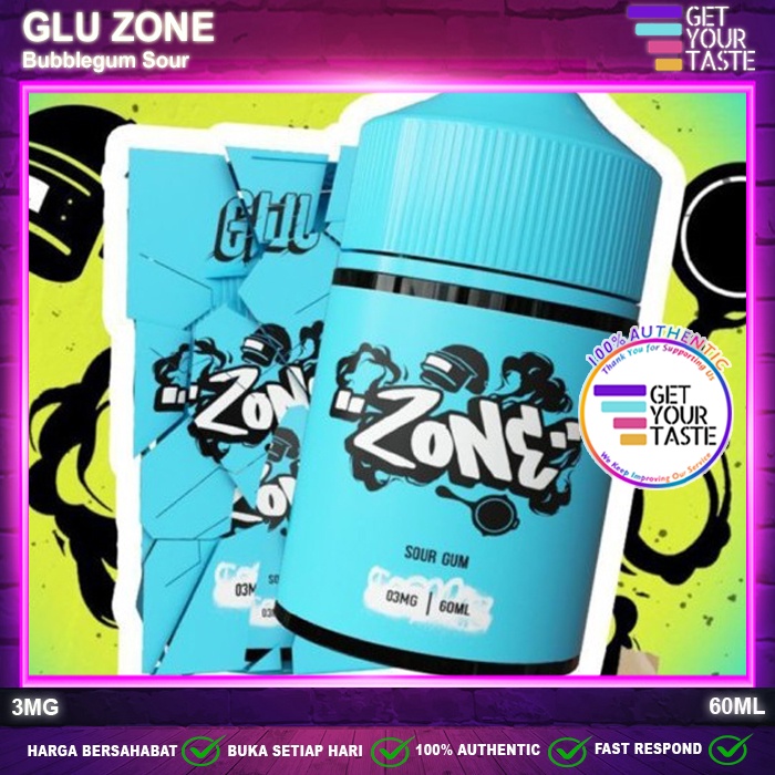 Jual Liquid GLU V10 Zone Sour Gum 60ML Blue Cosmo Bubblegum by Fathiba ...