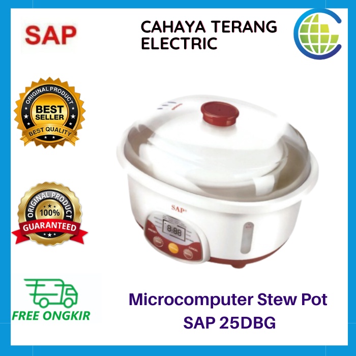 Jual SAP Stew Pot Micro Komputer Slow Cooker 25 DBG - 2.5 Lt | Shopee ...