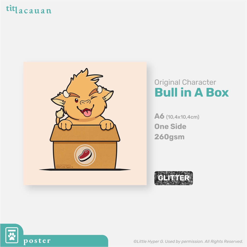 Jual Poster Art Print Bull in A Box - Poster Sapi Kerbau lucu ...