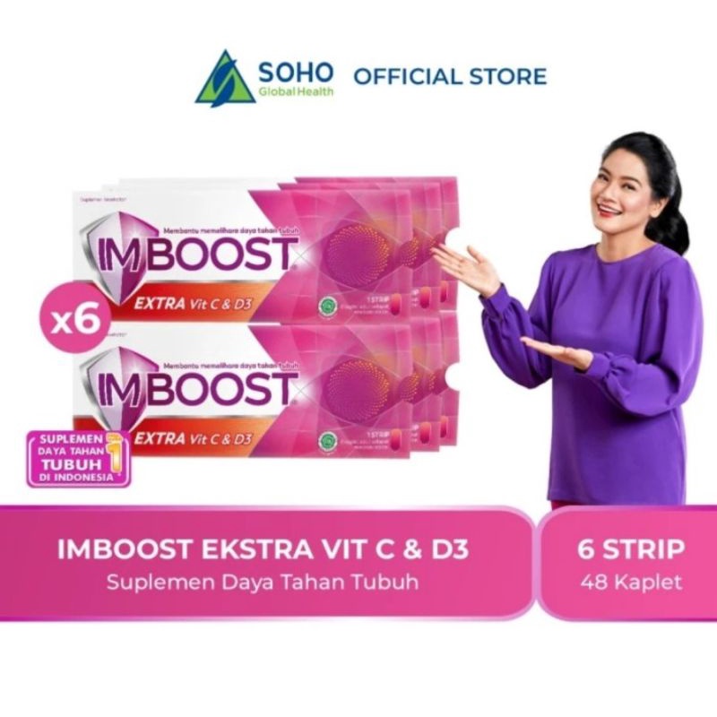 Jual Imboost Extra Vit C & Vit D3 Box isi 6 Amplop | Shopee Indonesia