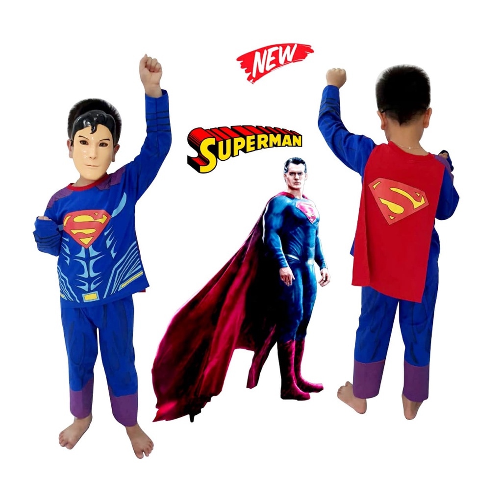 Jual KOSTUM BAJU ANAK SUPERMAN SETELAN SAYAP FREE TOPENG UNTUK ANAK 1 ...