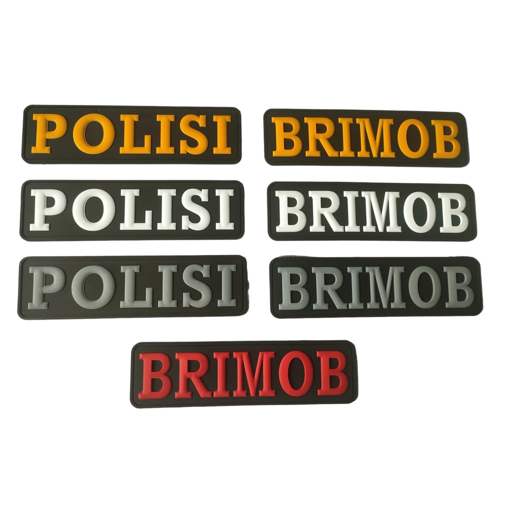 Jual Patch Rubber Tulisan Polisi & Brimob / Tempelan Karet Velcro ...