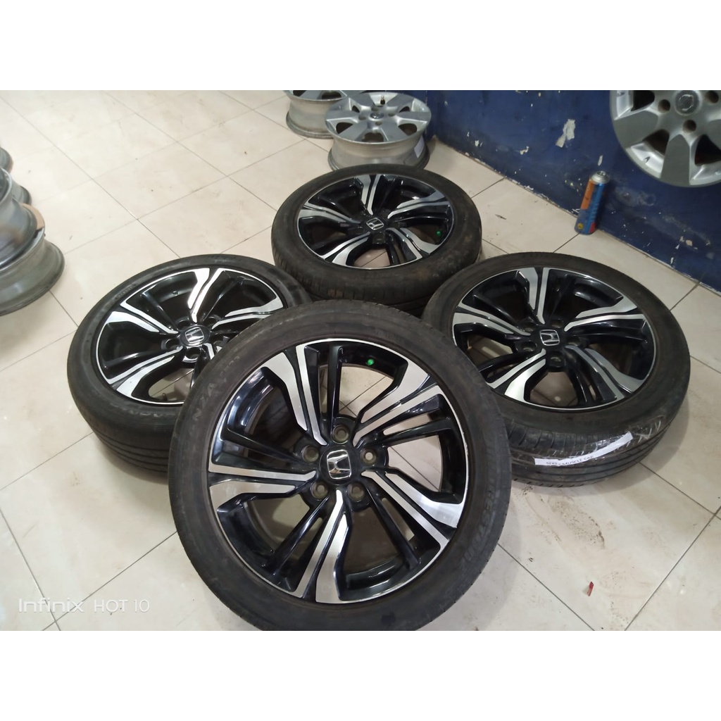 Jual velg bekas copotan honda civic ring 17 black polish + ban | Shopee Indonesia