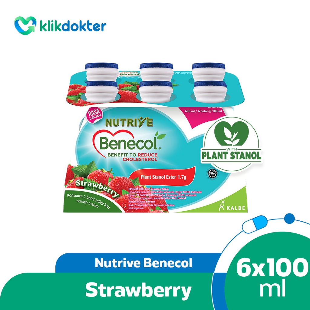 Jual Nutrive Benecol Strawberry 6x100ml | Shopee Indonesia