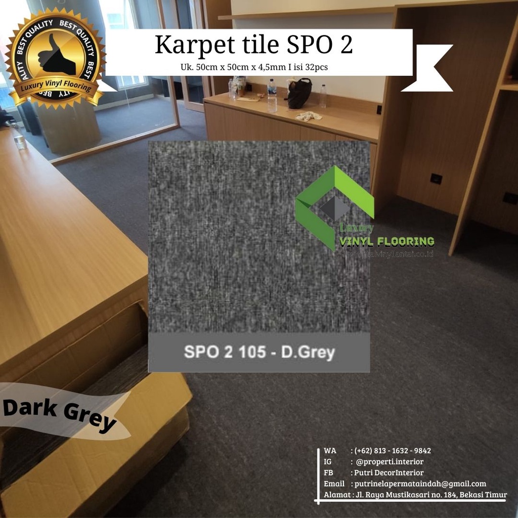 Jual Karpet tile SPO 2 uk. 50cm x 50cm tebal 4,5mm | Shopee Indonesia