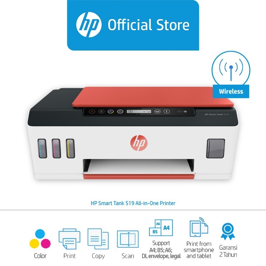 Jual HP Smart Tank 519 Wireless Printer (Print, Scan, Copy) | Shopee ...