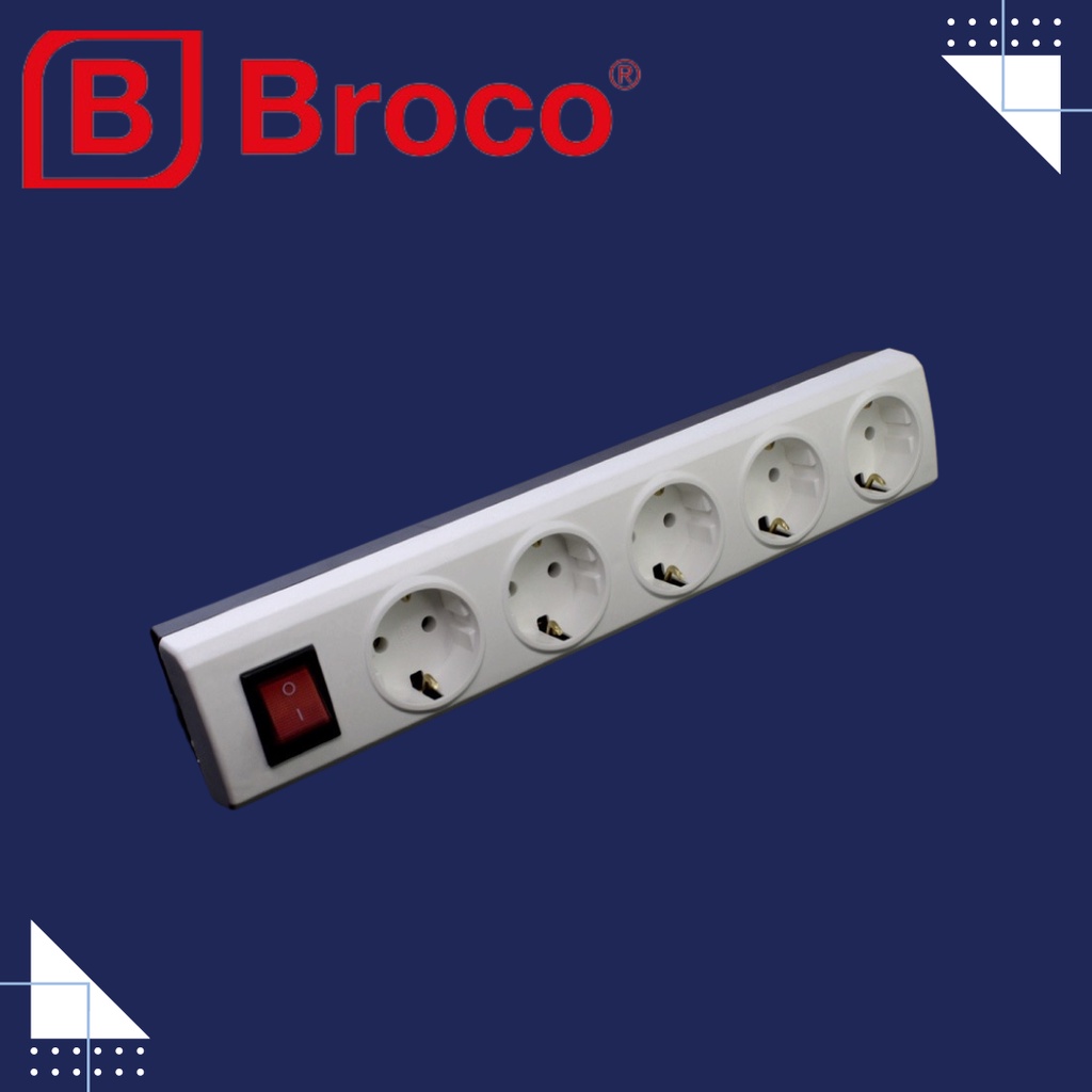 Jual STOP KONTAK TERMINAL COLOKAN BROCO PUTIH LUBANG 5 NCP + SAKLAR ON ...