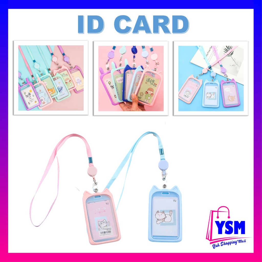 Jual YSM Name Tag Lanyard Gantungan Kartu Motif Kucing Akses MRT Busway ...