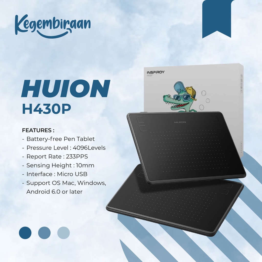 Jual HUION H430P Graphic Drawing Pan Tablet Huion INSPIROY H430P original | Shopee Indonesia
