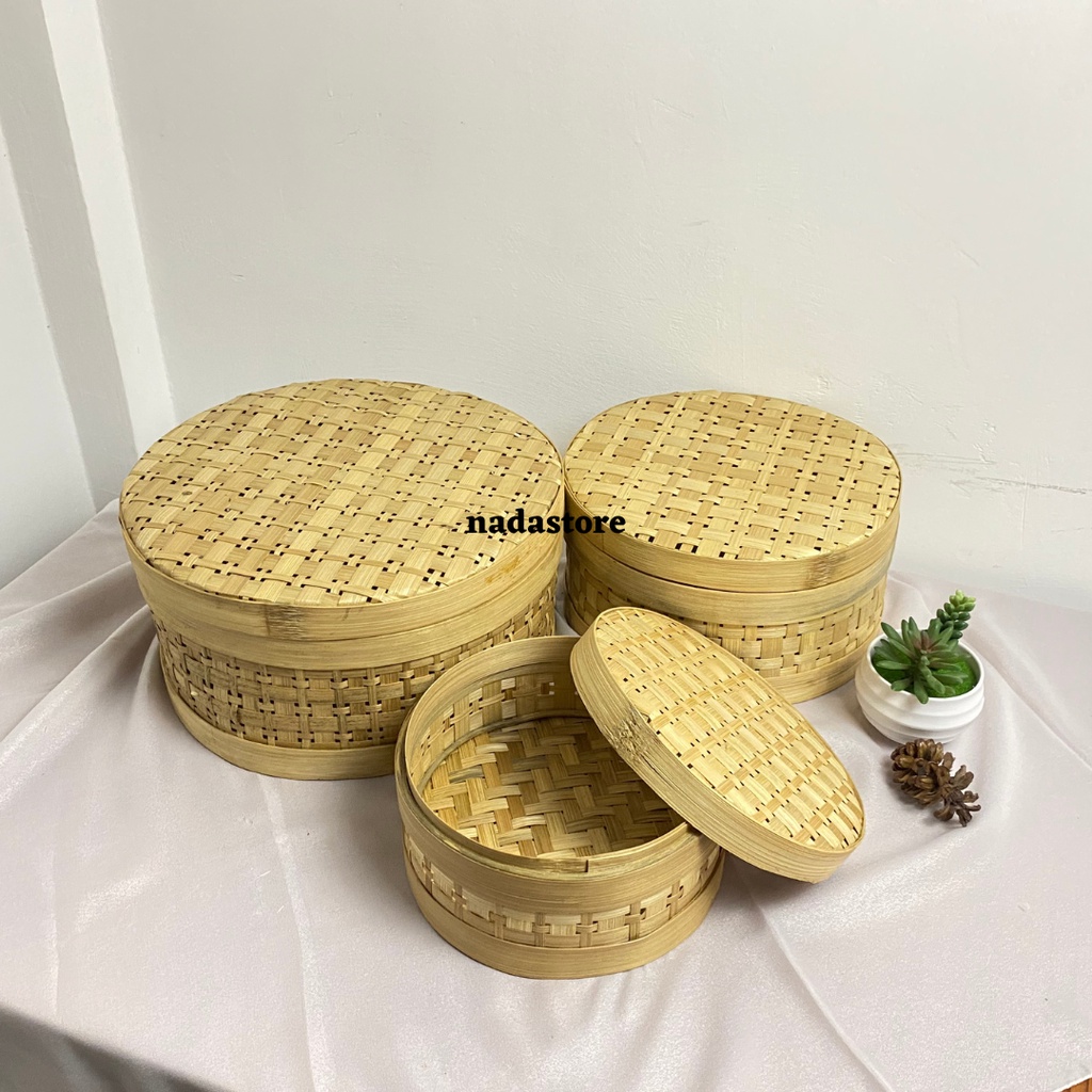 Jual Hampers bambu / Rantang Bambu Bulat/ Rantang Bambu susun 1 ...